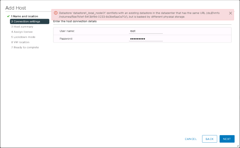 Vmware Error Datastore ‘datastorenamexx Conflicts With An Existing 4221